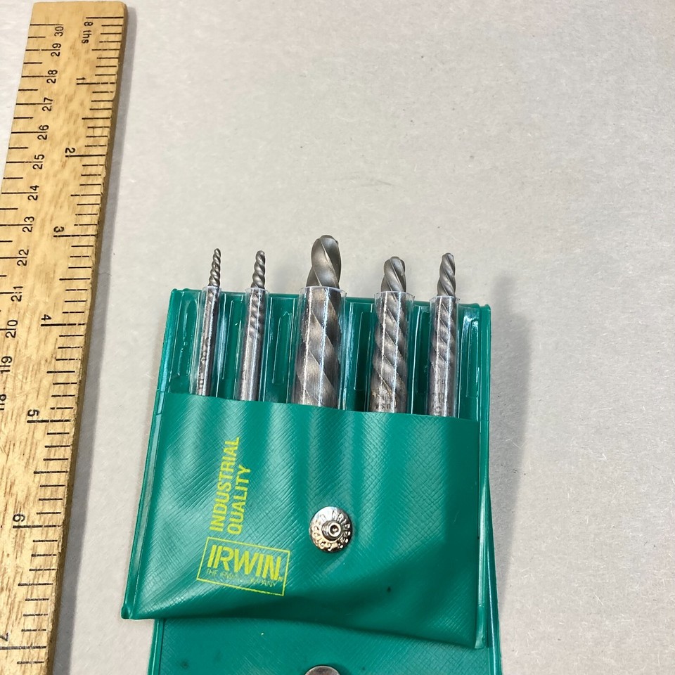 Irwin Hanson Screw Extractor Set 5 Pc Spiral Bit 5 Sizes USA | eBay
