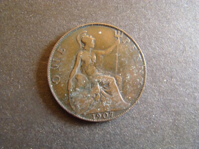 1907 Edwardvs VII DEI GRA Britt Large One Penny Coin (#2), UK | eBay