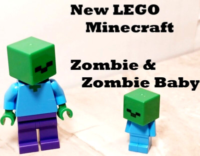 New LEGO Zombie MINECRAFT & Baby Zombie Lot of 2 Village Creepy Set ...