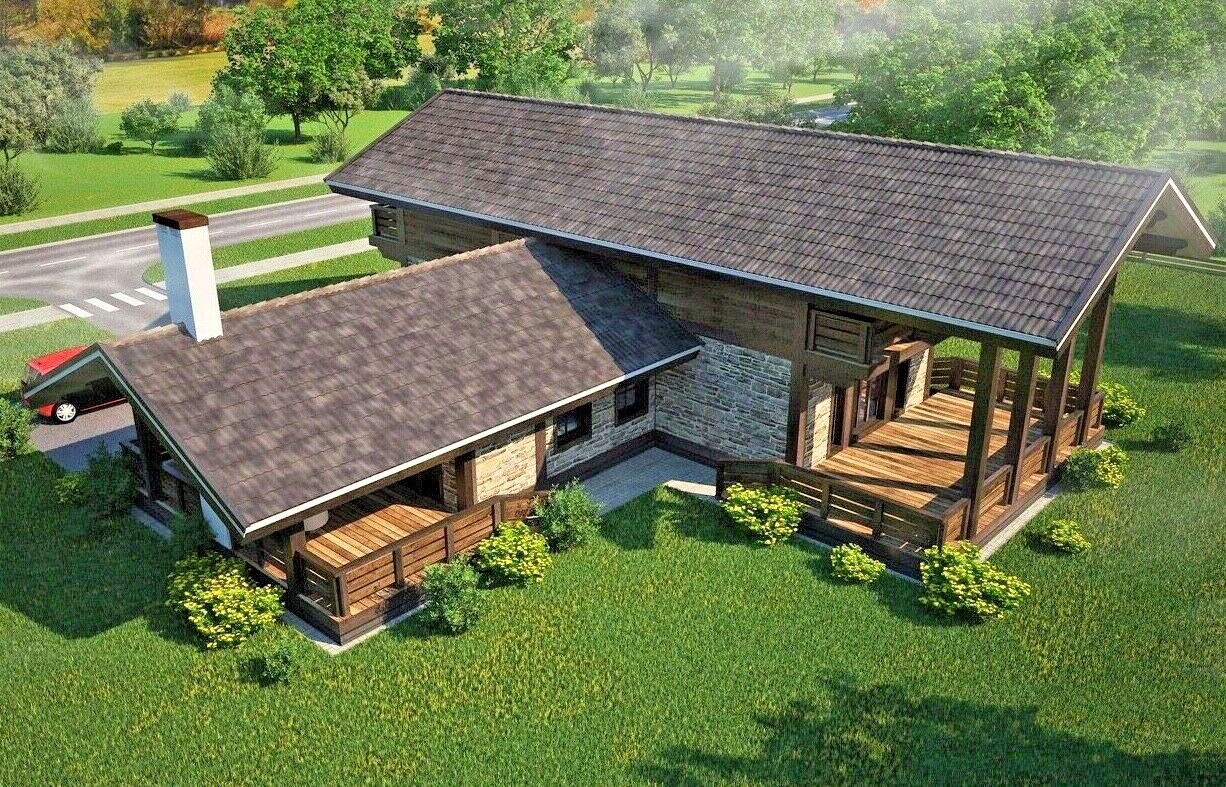 PREFAB TIMBER FRAME KIT ENGINEERED WOOD HOUSE DIY BUILDING CABIN HOME ...
