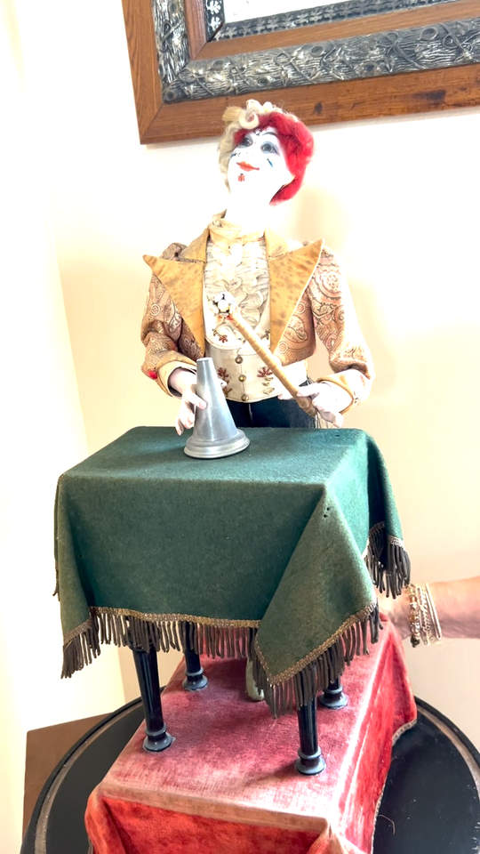 ANTIQUE FRENCH AUTOMATON DOLL PLAYER JESTER? MAGICIAN WITH WAND ...