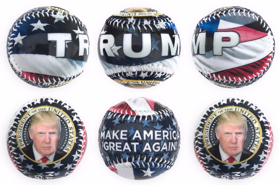 President Donald Trump Gloss Embossed Collectible Souvenir 12 Baseballs ...