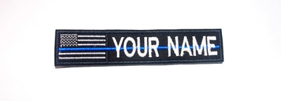 3 Pcs CUSTOM NAME THIN BLUE LINE POLICE SWAT USA FLAG PATCH 4"x1" , 5 ...