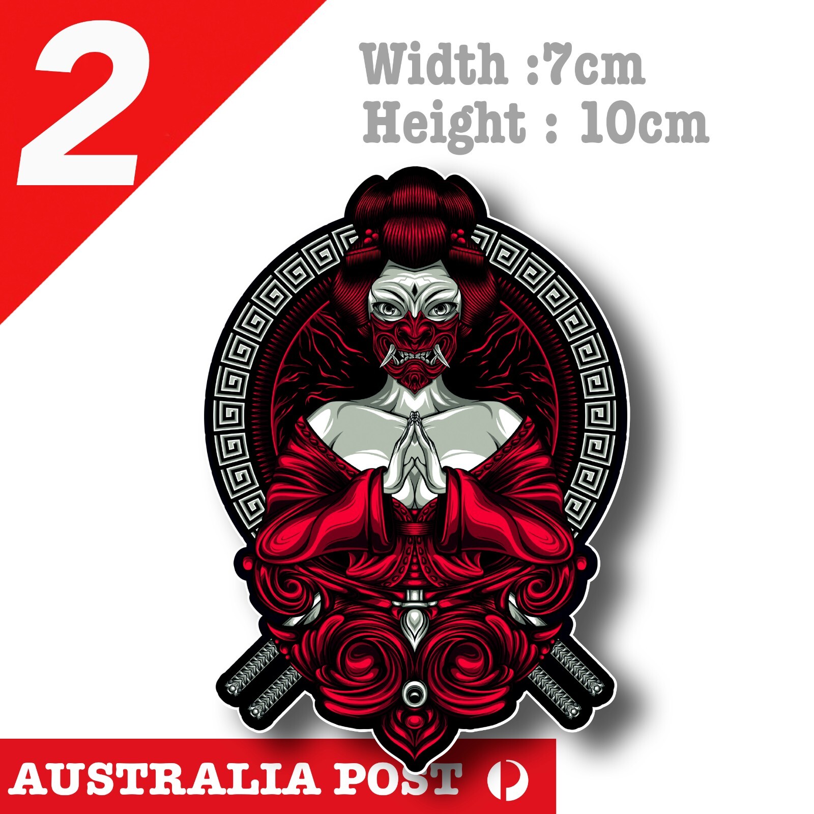 Oni Female Samurai Mask - Japan Osaka JDM Decal Stickers | eBay Australia