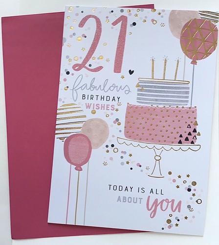 NEW LARGE GIRLS 21ST BIRTHDAY CARD “21, FABULOUS BIRTHDAY WISHES” (FREE ...