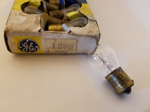 Box of 8 General Electric GE 1203 GE1203 Miniature Auto Lamps Lights ...
