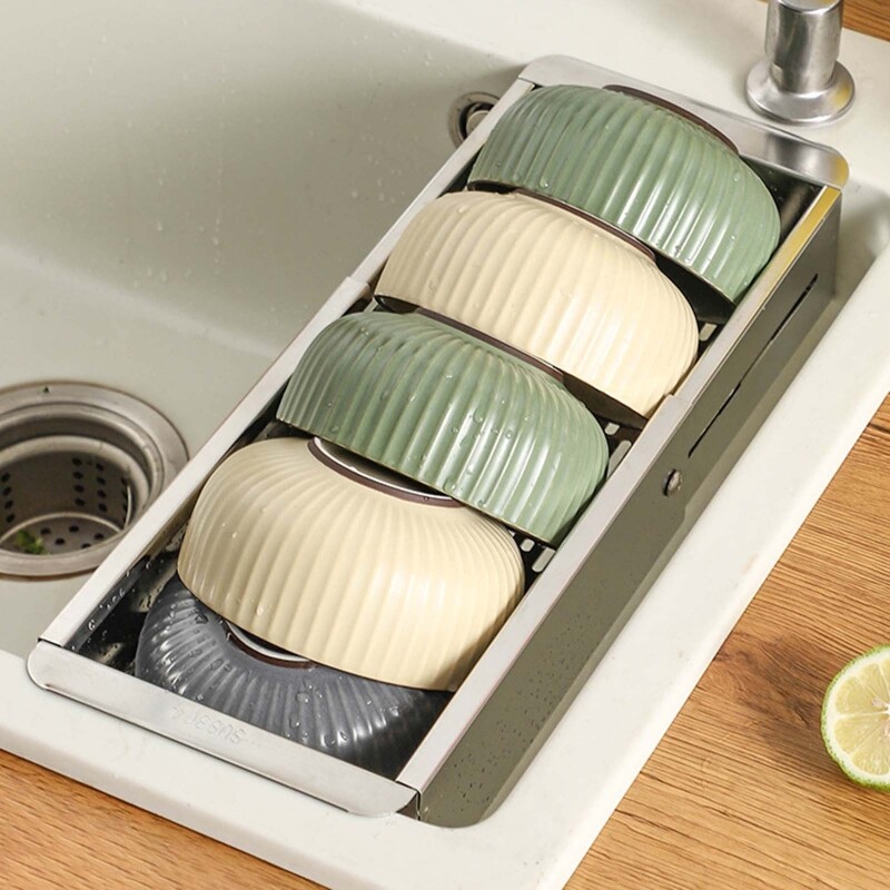 Retractable Dishes Organizer Bracket Kitchen Supply Plates Bowls ...