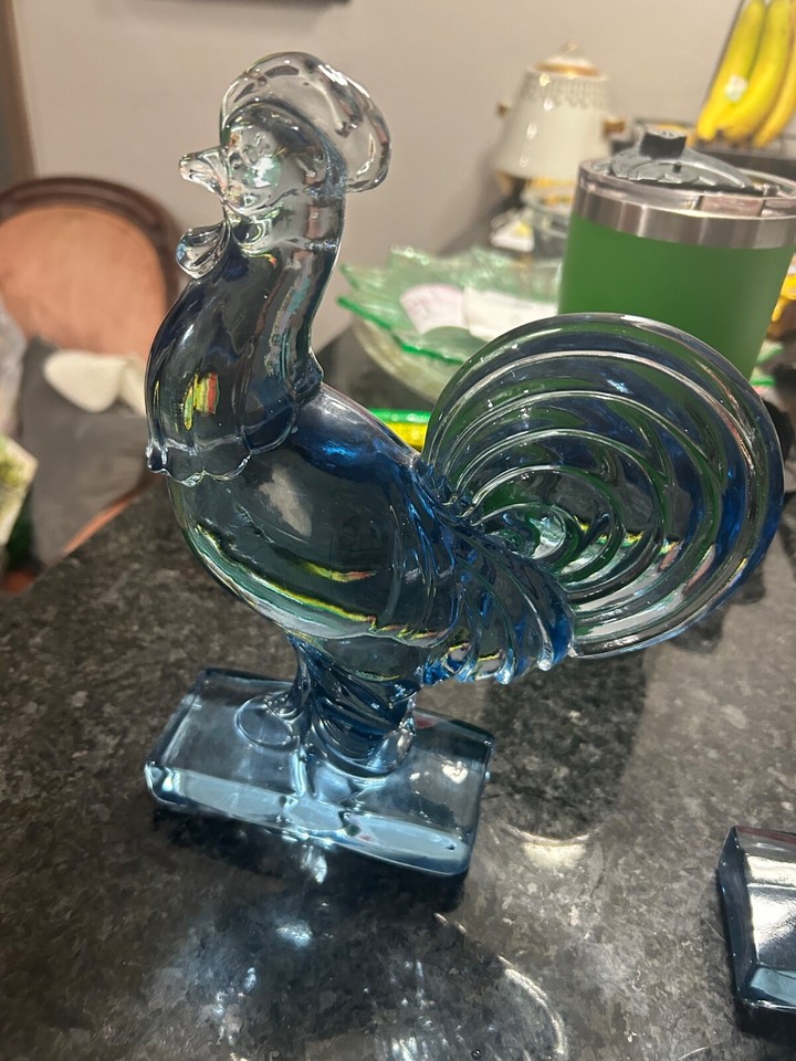 TWO PADEN CITY BLUE BARNYARD ROOSTERS | eBay