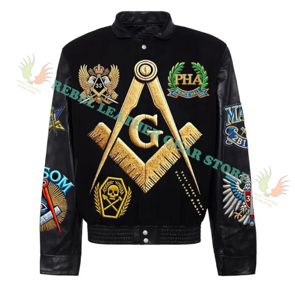 Freemason Jacket Men Prince Hall Masonic Embroidered Bomber Gift USA | eBay