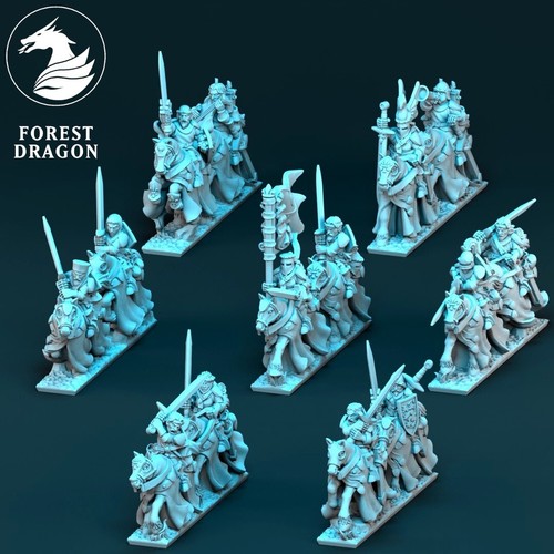 Bretonnia Veteran Knights - 10mm - Warmaster - - Forest Dragon Minis | eBay