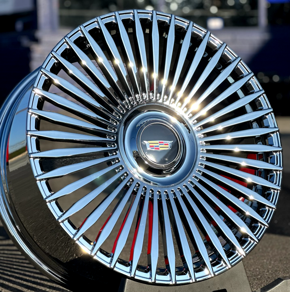 24” inch Chrome Flow Forged Wheels Cadillac CT6 5X120 Floating Caps New ...