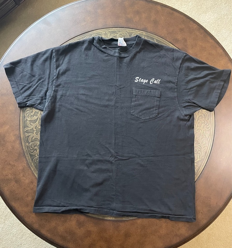 Vintage 1990s Stage Call Concert Trucking Co. Black XL Pocket T-Shirt ...