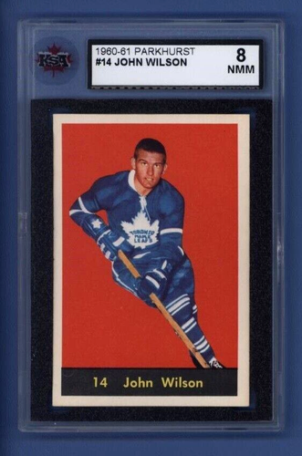1960-61 Parkhurst #14 JOHN WILSON KSA 8 NMM Toronto MAPLE LEAFS SHARP ...