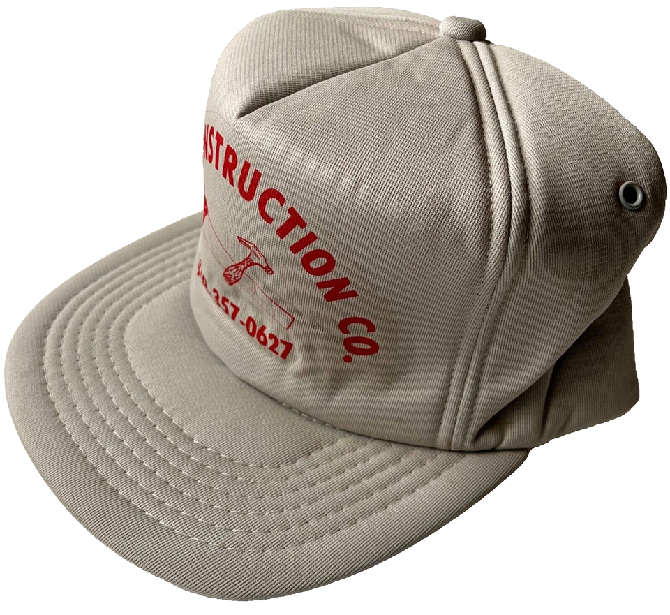 HALL CONSTRUCTION COMPANY BASEBALL CAP GRAY FOAM TRUCKER HAT NC VINTAGE ...