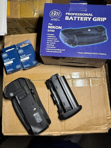 Battery Grip Kit for Nikon D750 DSLR Camera (MB-D16 Replacement) 2 ...