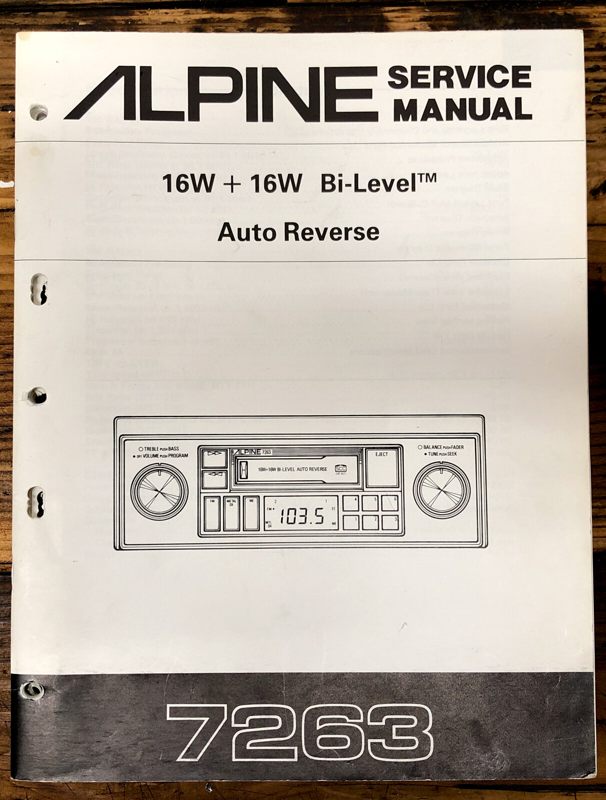 Alpine Model 7263 Car Stereo Service Manual *Original* | eBay