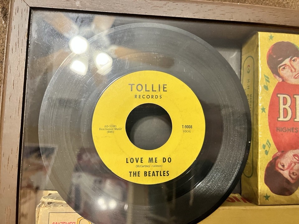 The Beatles Memorabilia Framed Lot Flip Your Wig Game Pomade 45 RPM ...