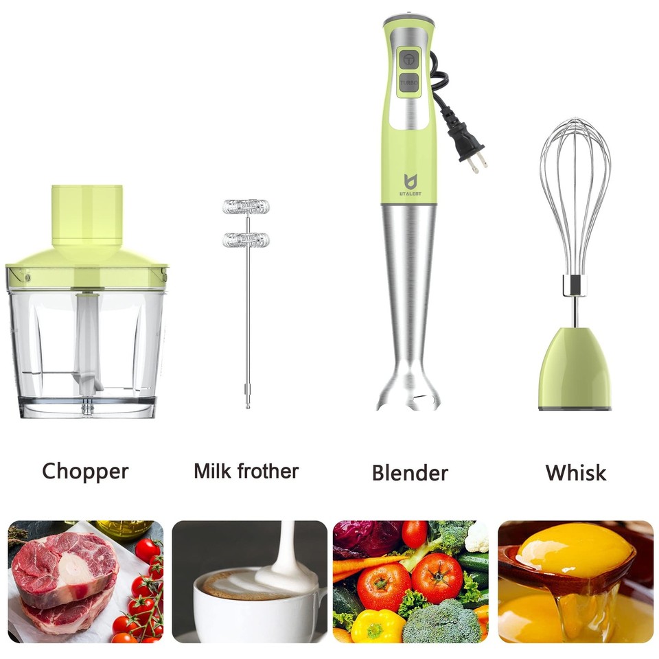 Immersion Hand Blender, 5-in-1 8-Speed Stick Blender with 500ml Food ...