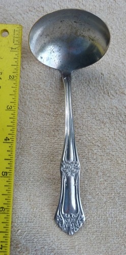 Crown Silver Co. ARLINGTON pattern Gravy/Sauce Ladle w/plate wear 6 5/ ...