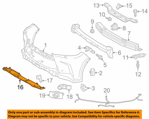 52129-60050 Toyota Cover, front bumper, lower 5212960050, New Genuine ...
