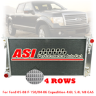 4 Row Aluminum Radiator For Ford 05-08 F-150/04-06 Expedition 4.6L 5.4L ...