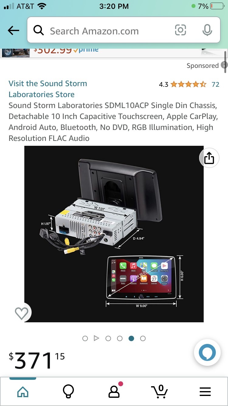 Sound Storm SDML10ACP Single Din Chassis, Detachable 10in Touchscreen ...