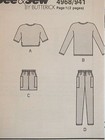 Easy VTG 90 BUTTERICK 4968 Girls Tops Pants & Shorts PATTERN 2-3-4/5-6 ...