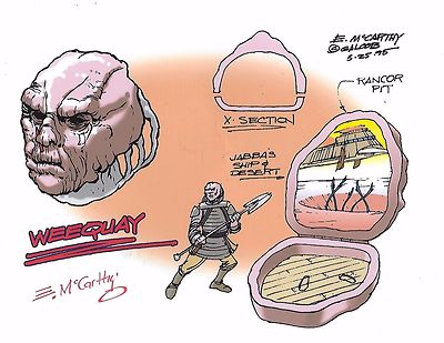 STAR WARS Weequay & Jabba's Ship GALOOB X-Section Playset Color Guide E ...