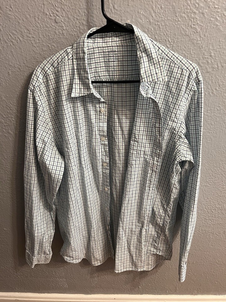 J Crew Shirt Mens Long Sleeve Button Up Plaid Blue White Purple Size ...
