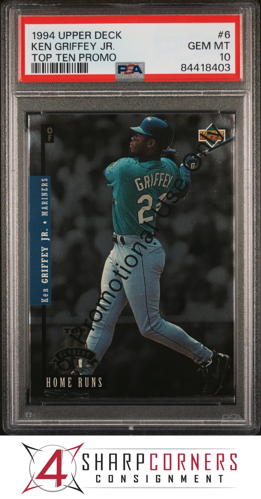 1994 UPPER DECK TOP TEN PROMO #6 KEN GRIFFEY JR. HOF PSA 10 | eBay
