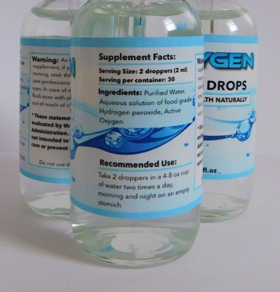 Oxygen Liquid Drops Health Naturally Stabilized Iodine Mineral Water ...