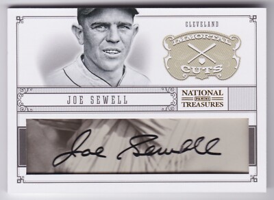 2012 Panini National Treasures Joe Sewell Immortal Cuts Auto 36/99 ...