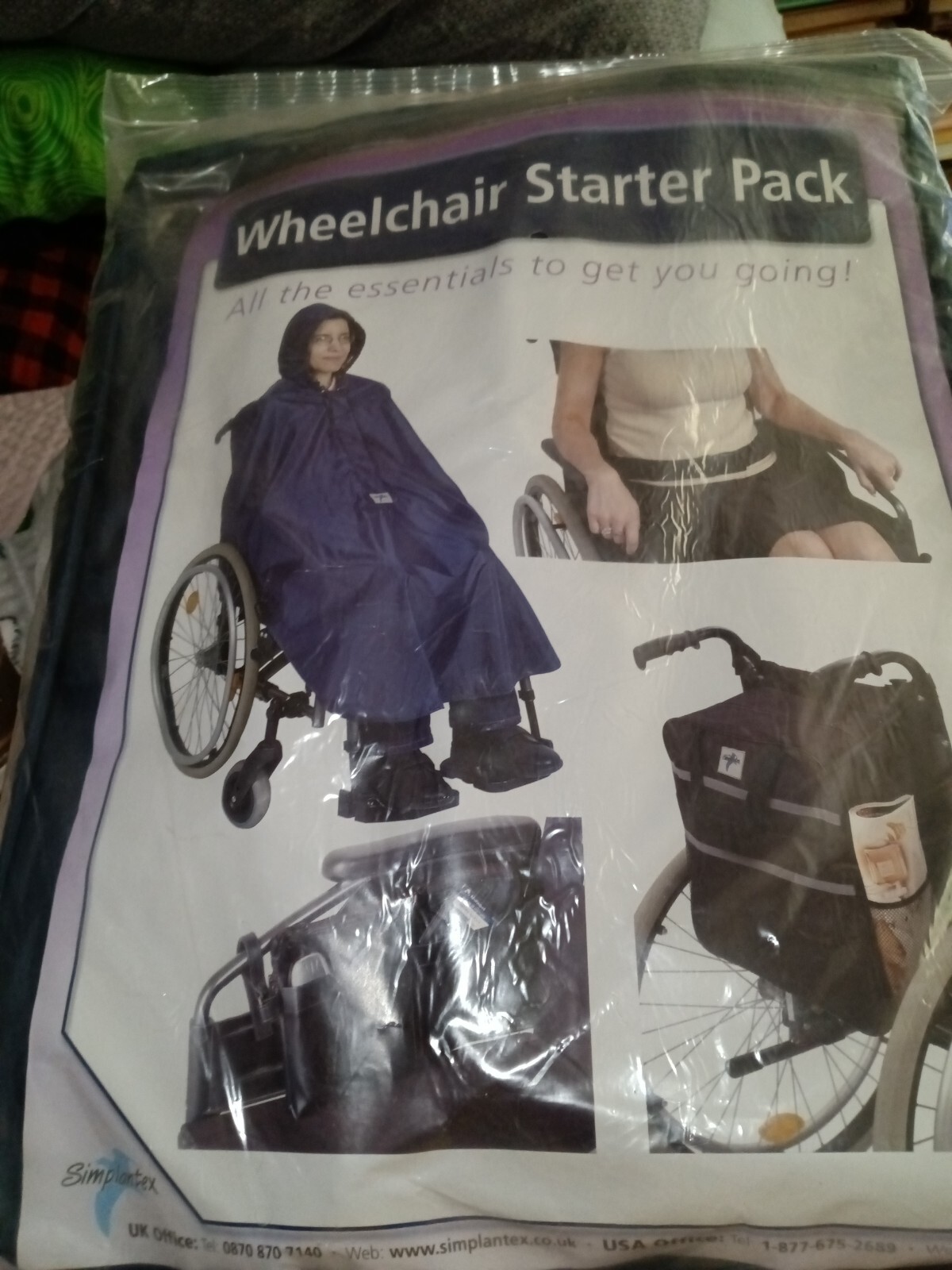 Simplantex Wheelchair Starter Pack-Poncho/Seatbelt/Zip pouch/Storage ...