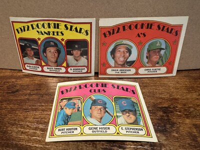 1972 Topps Rookie RC Baseball Card Lot - (3 Cards) Burt Hooton Yankees ...