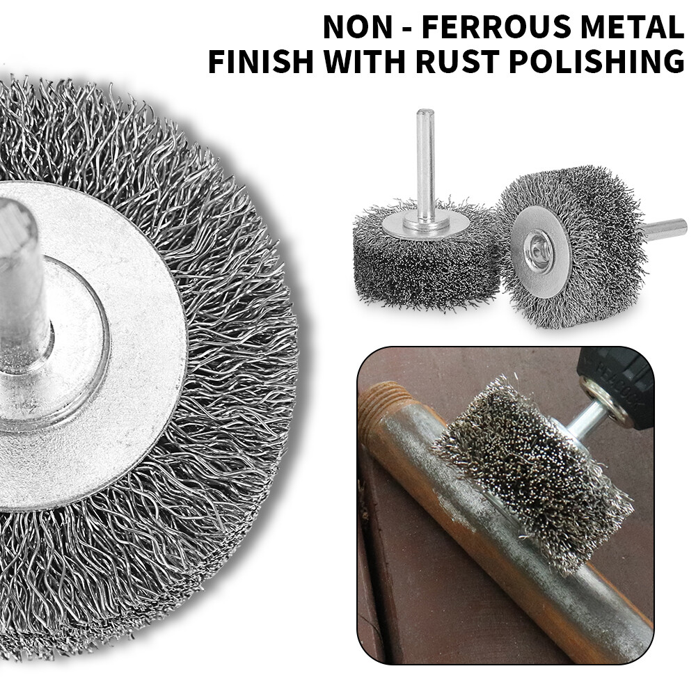 2'' Stainless Steel Wire Brush Whheel With Shank F Die Grinder Rust ...