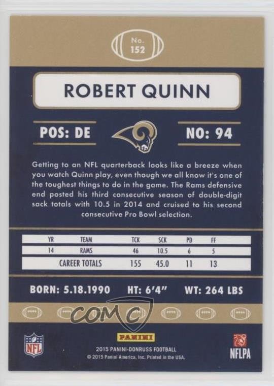 2015 Panini Donruss Press Proof Silver /25 Robert Quinn #152 | eBay