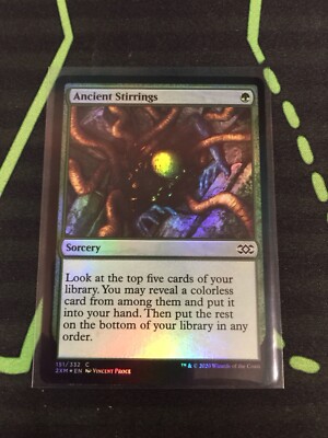 MTG Magic The Gathering Ancient Stirring Foil 2XM Green Sorcery Tutor ...