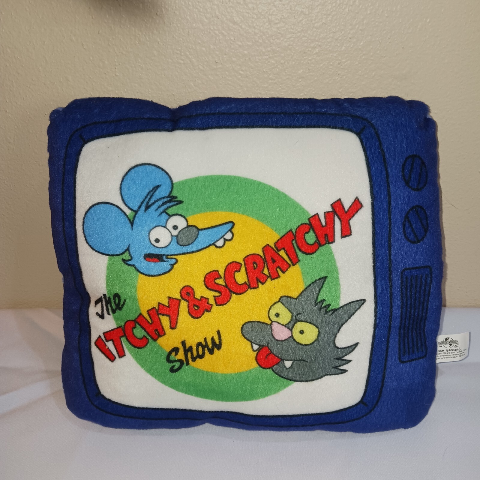 Itchy & Scratchy Show Pillow Plush The Simpsons 2018 Universal Studios ...