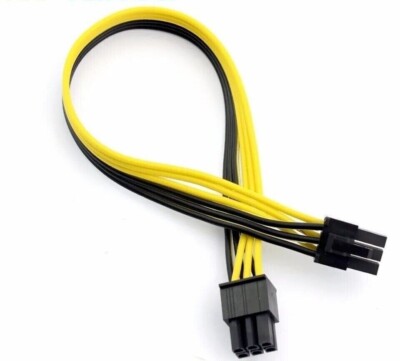 PCI Express PCI-E 6 Pin to 6 Pin Graphics Card Power Adapter Male to ...