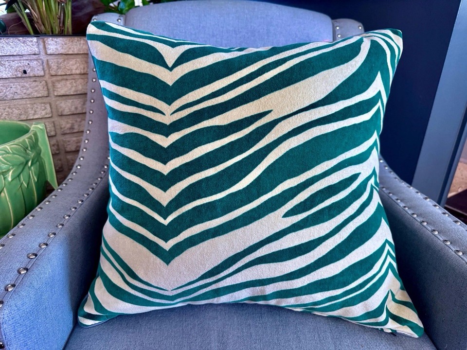 Glammy Panther & Palms Swank Art Deco Miami Beach Barkcloth Vintage ...