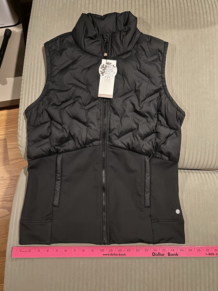 CALIA Cold Dash Run Full Zip Quilted Vest Jacket Women's Size M BLACK ...