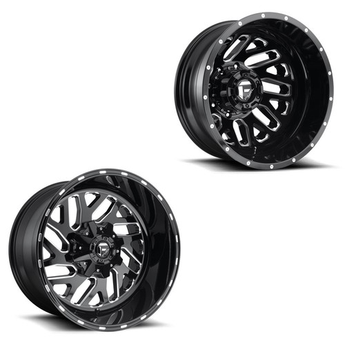 20x10 Fuel D581 Triton Gloss Black Milled PRE-11 GM DUALLY SUPER SINGLE ...
