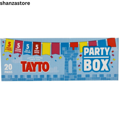 Tayto Crisps Party Box 20 Pack | Mixed Flavours, Cheese and Onion Prawn ...