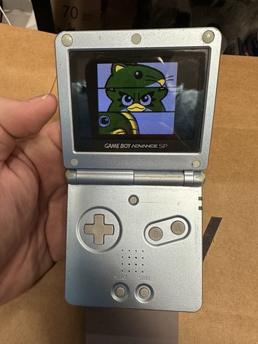 GameBoy Advance SP - Pearl Blue AGS 101 - FOR PARTS OR REPAIR Wont Read ...