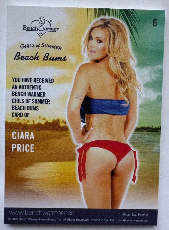 2025 BENCHWARMER GIRLS OF SUMMER CIARA PRICE BEACH BUMS BUTT CARD /10 | eBay