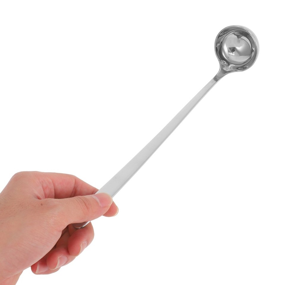 Set of 2 Stainless Steel Mixing Spoon Long Handle Kitchen Serving ...