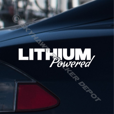 Lithium Powered Sticker Vinyl Decal For Tesla Electric Vehicle Hybrid ...