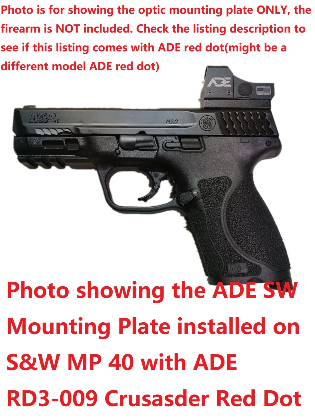 ADE RD3-009 Red Dot Sight Pistol + F1 SW Smith Wesson M&P Shield SD40VE ...