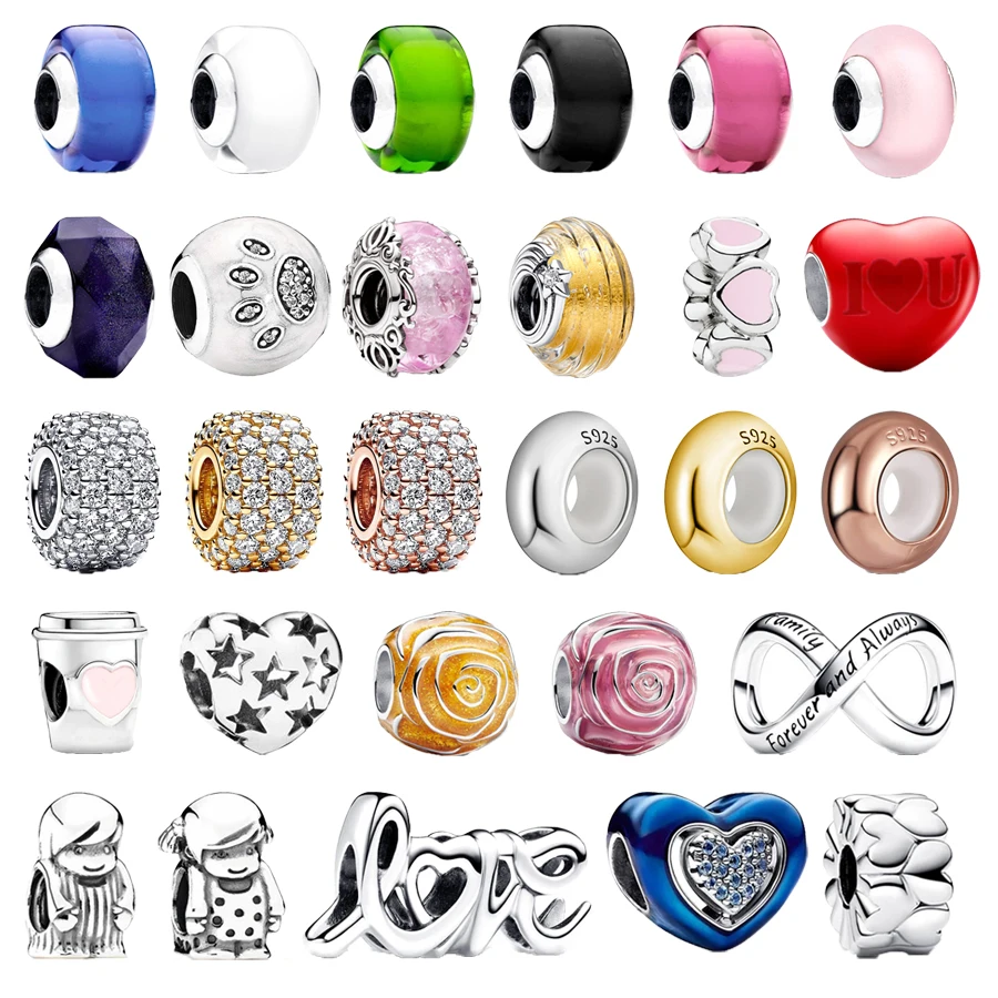 Hot Color Pink Murano Glass Beads Forever&Always Infinity Charm Fit Original 925 | eBay Australia