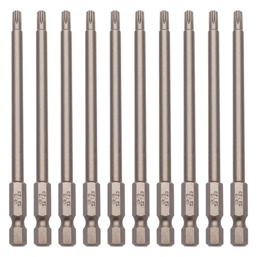 T20 security torx bits tamper proof 10Pcs, 100mm / 4inch 1/4inch hex ...